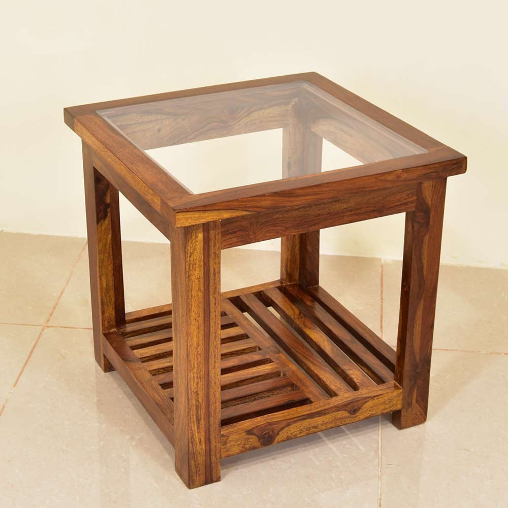 Solid Wood Stacy Glass Top Peg Table