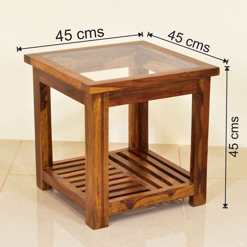 Solid Wood Stacy Glass Top Peg Table